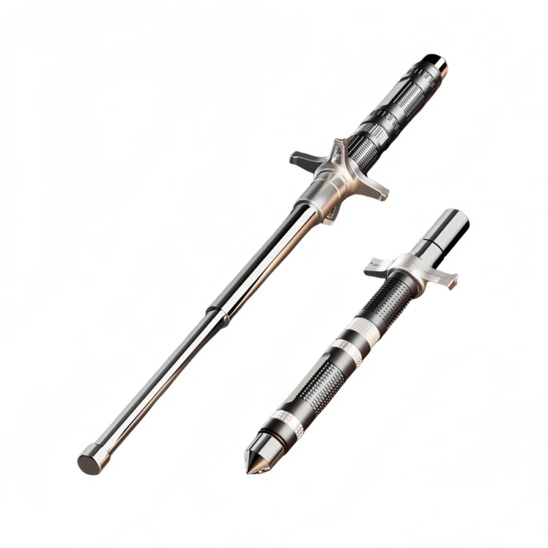 Mechanical Three-Section Telescopic Baton - Utility knife.ca