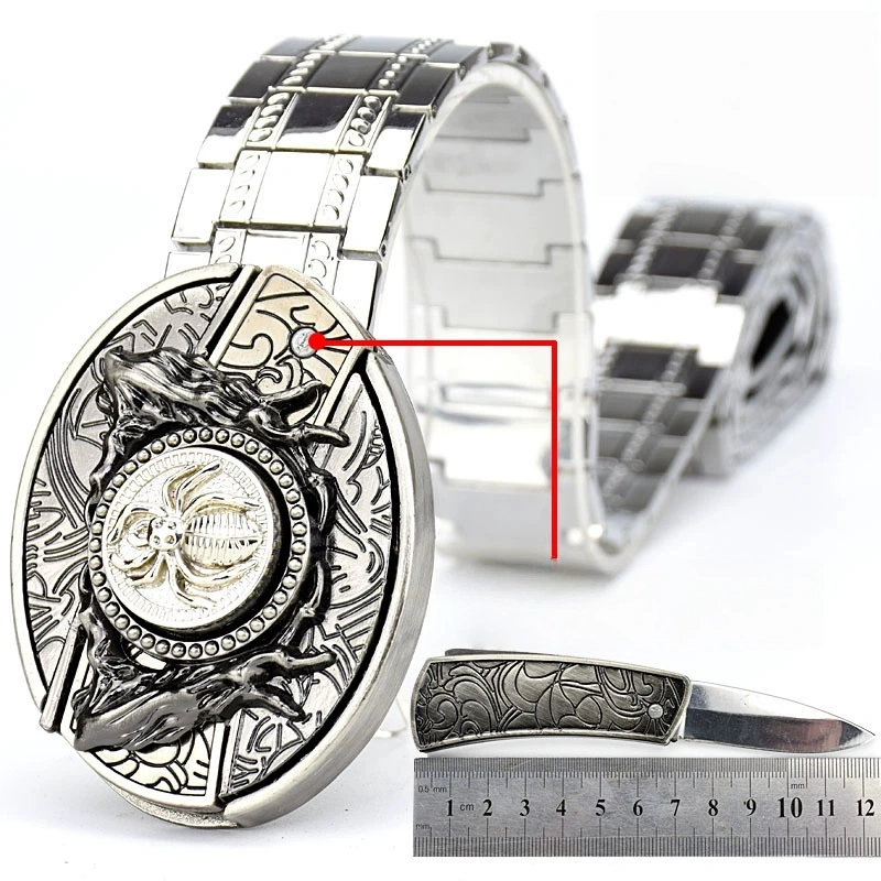 Stainless steel rotating spider knife belt buckle knife - Utility knife.ca